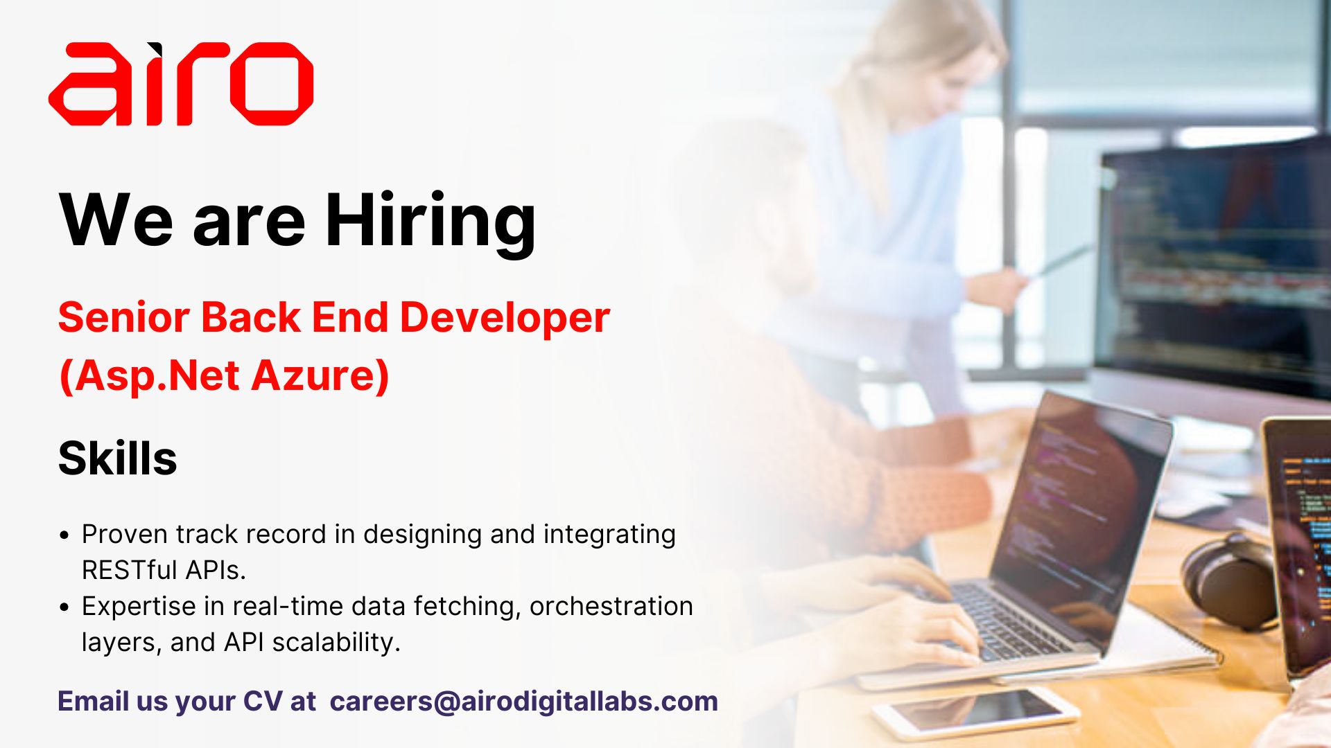 Senior Back End Developer (Asp.Net Azure) - Airo Digital Labs